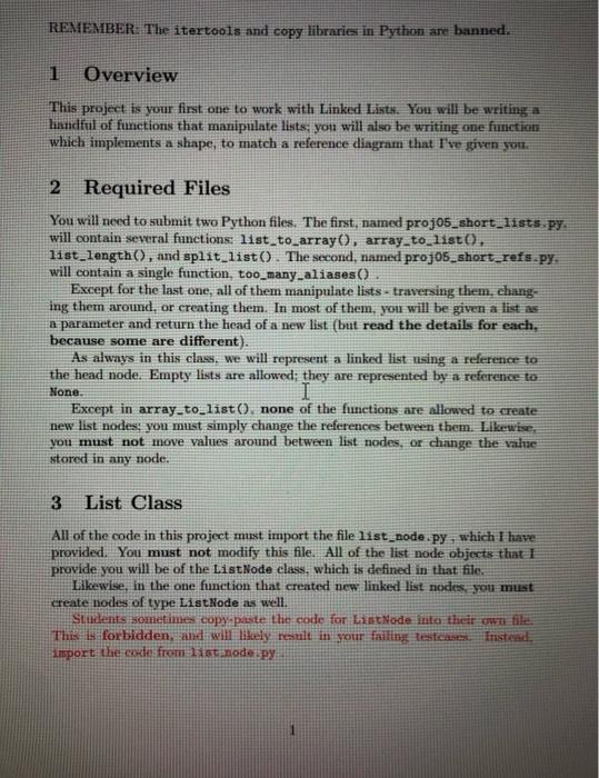 Solved REMEMBER: The itertools and copy libraries in Python | Chegg.com