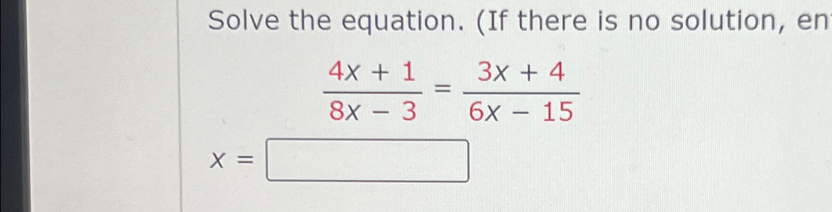 Solved Solve the equation. (If there is no solution, | Chegg.com