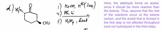 Solved 1) KeOH,H⊕(2 2eq. ) Here, the aldehyde forms an | Chegg.com