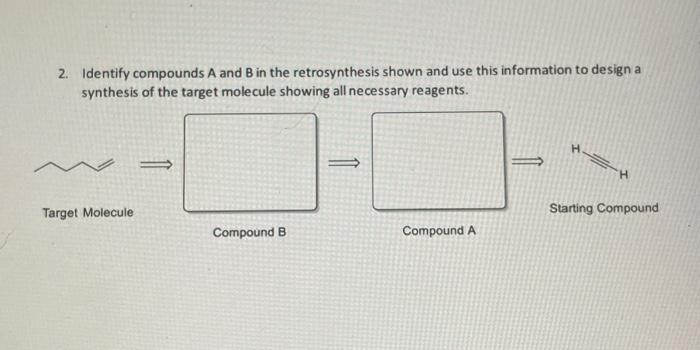 Solved 2. Identify compounds A and B in the retrosynthesis | Chegg.com