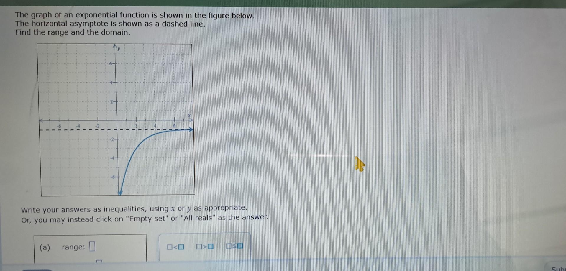 Solved The graph of an exponential function is shown in the | Chegg.com