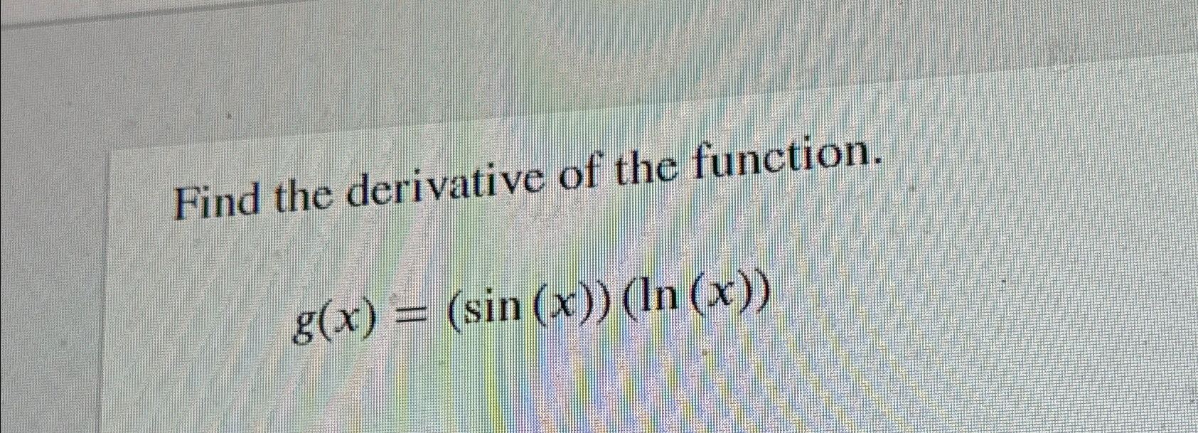 Solved Find the derivative of the | Chegg.com