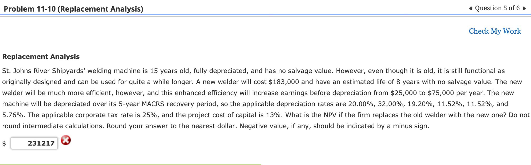 Solved Replacement AnalysisSt. ﻿Johns River Shipyards' | Chegg.com