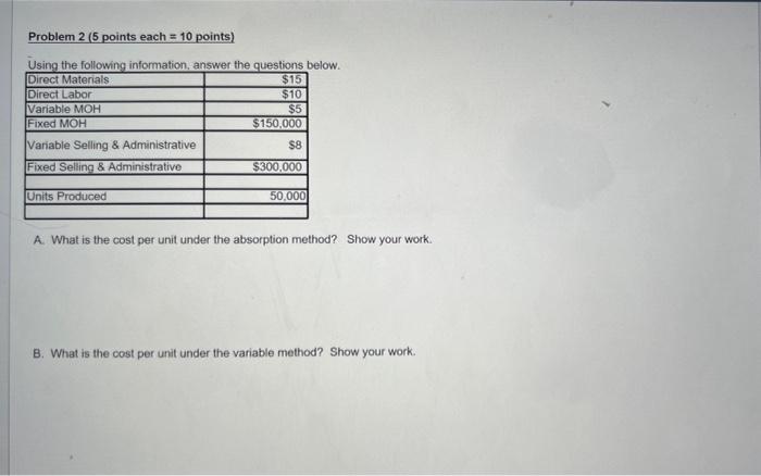 Solved Problem 2 ( 5 points each =10 points) Usina the | Chegg.com