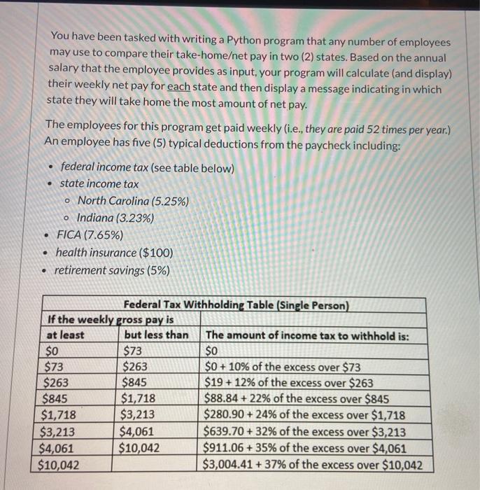 Solved You have been tasked with writing a Python program | Chegg.com
