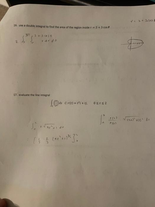 Solved 3 + 3 CASE 16. use a double Integral to find the area | Chegg.com