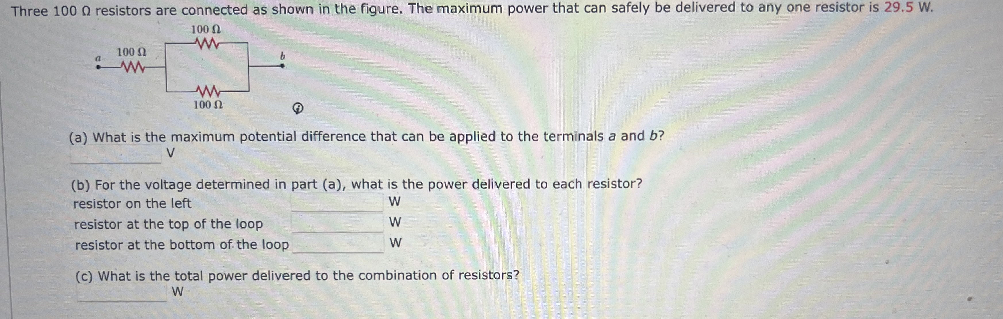Solved Three \( 100 \Omega \) ﻿resistors are connected as | Chegg.com