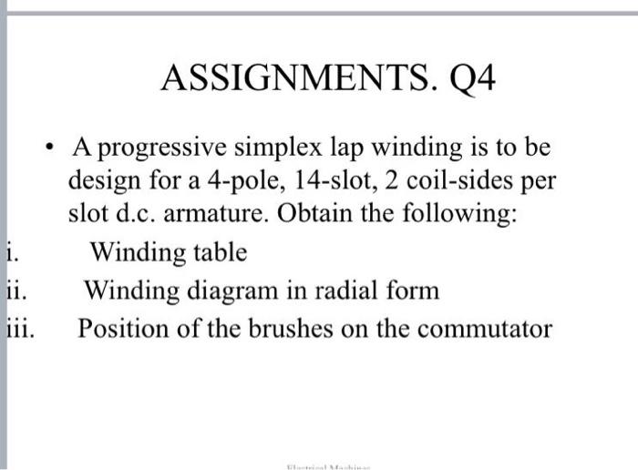 ASSIGNMENTS. Q4 i. ii. iii. A progressive simplex lap | Chegg.com