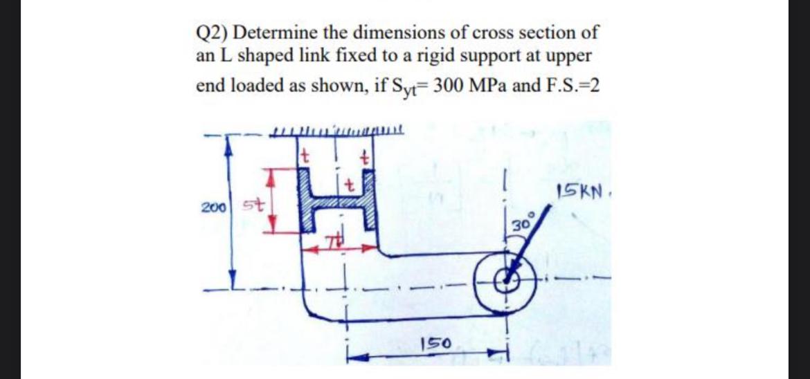 Solved Q2) ﻿Determine the dimensions of cross section of an | Chegg.com