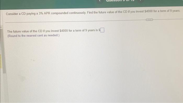 Solved Consider a CD paying a 3\% APR compounded | Chegg.com