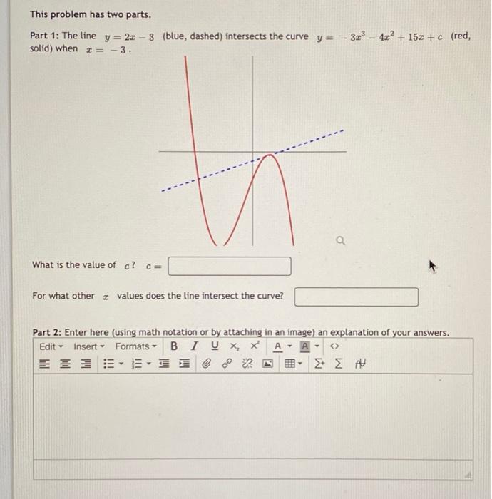 Solved This problem has two parts. Part 1: The line y= 22 - | Chegg.com