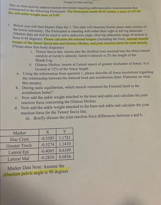 Torque In Class Activity This in class activity | Chegg.com