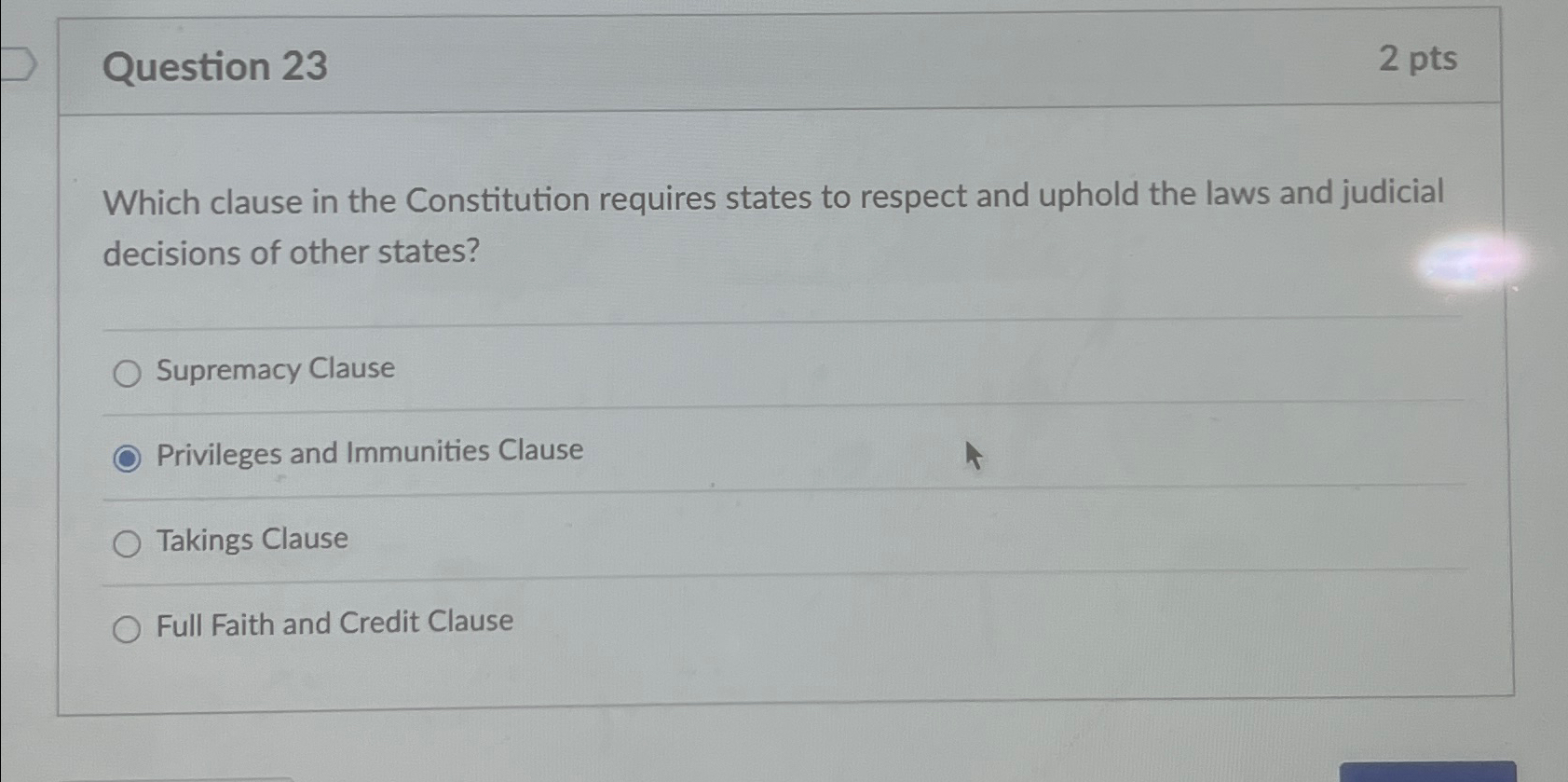 Solved Question 232 ﻿ptsWhich clause in the Constitution | Chegg.com