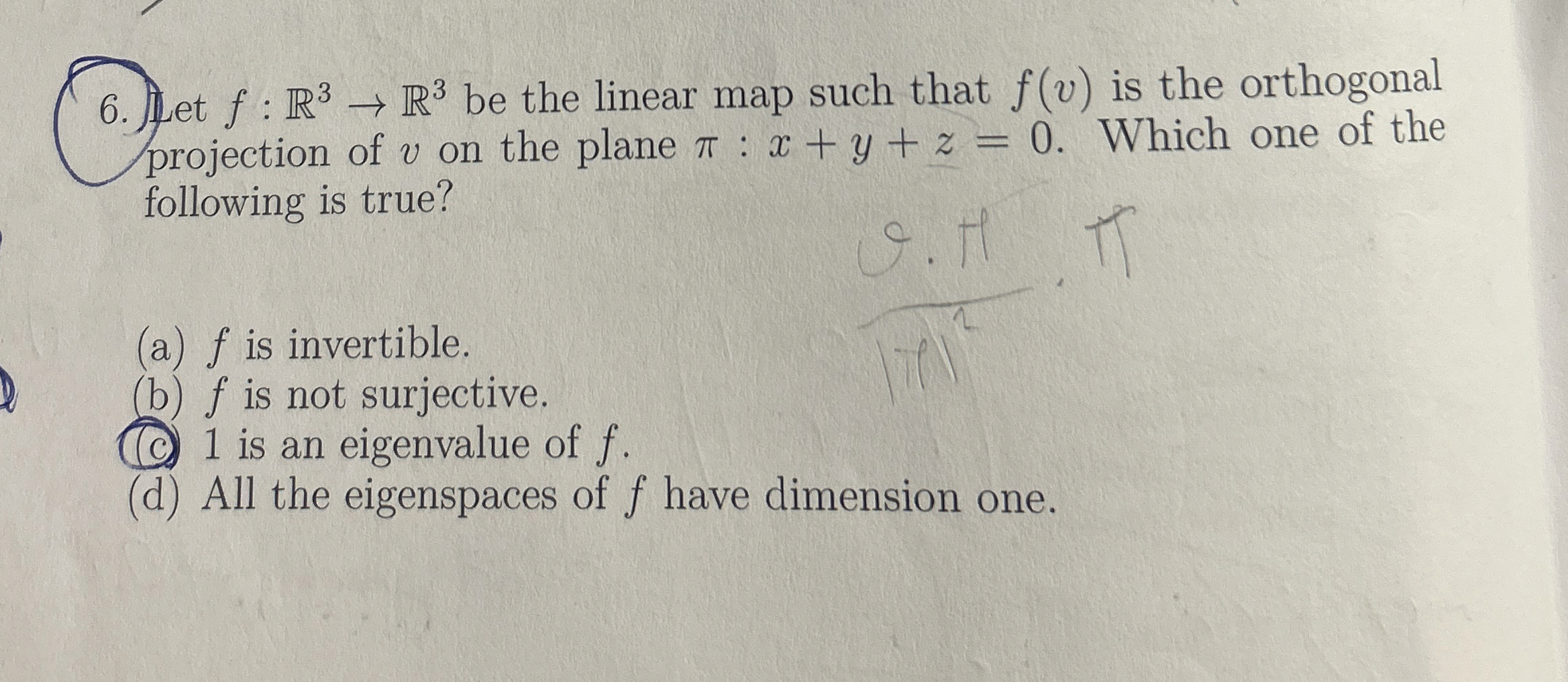 Let f:R3→R3 ﻿be the linear map such that f(v) ﻿is the | Chegg.com