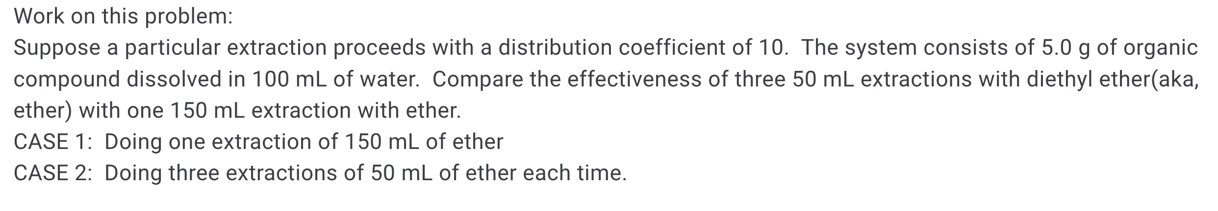 Solved Work on this problem:Suppose a particular extraction | Chegg.com