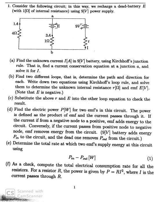 Solved 1. Consider the following circuit; in this way, we | Chegg.com
