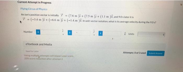 Solved Current Attempt in Progress Flying Circus of Physics | Chegg.com