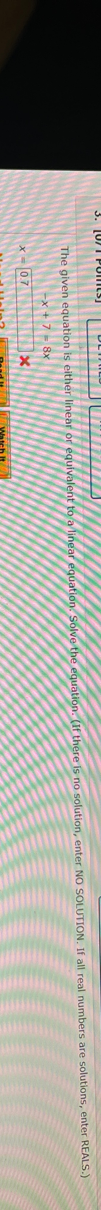 The given equation is either linear or equivalent to | Chegg.com