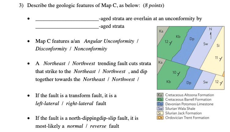 Solved Describe the geologic features of Map C, ﻿as below: | Chegg.com