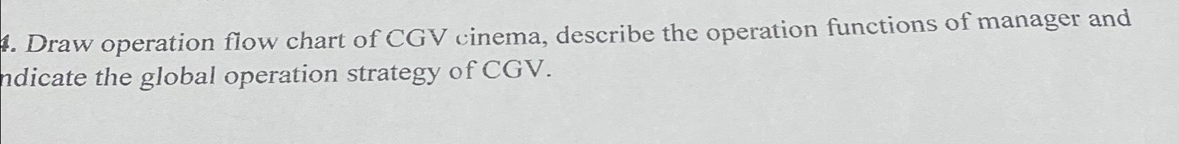 Solved Draw operation fiow chart of CGV cinema, describe the | Chegg.com