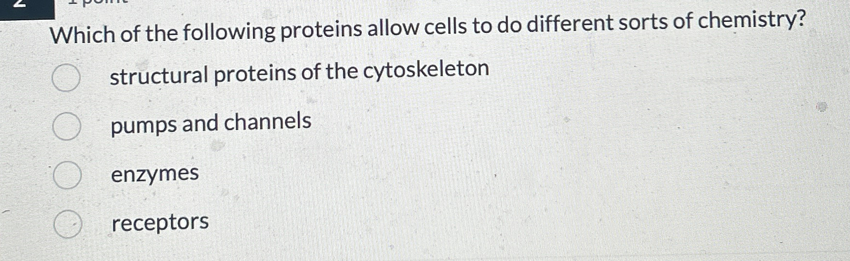Solved Which of the following proteins allow cells to do | Chegg.com