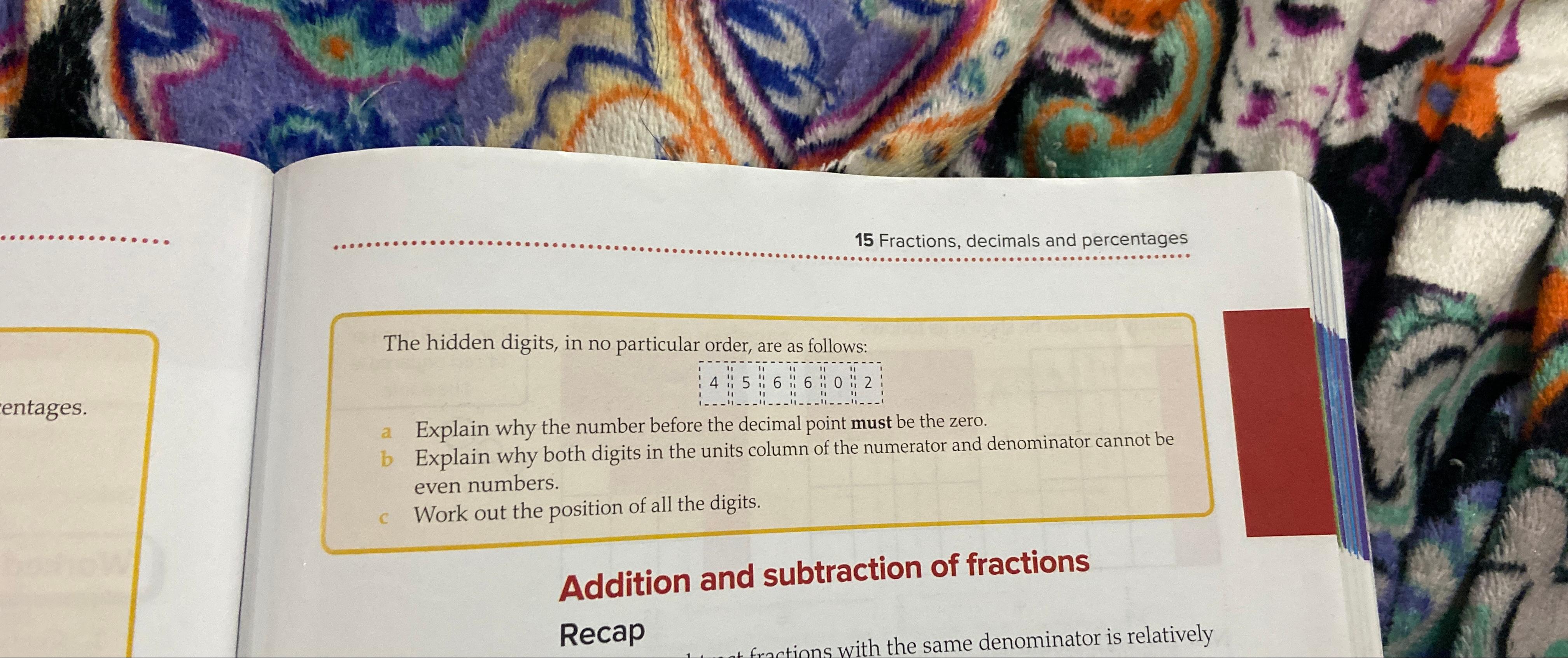 Solved 15 ﻿Fractions, decimals and percentagesThe hidden | Chegg.com