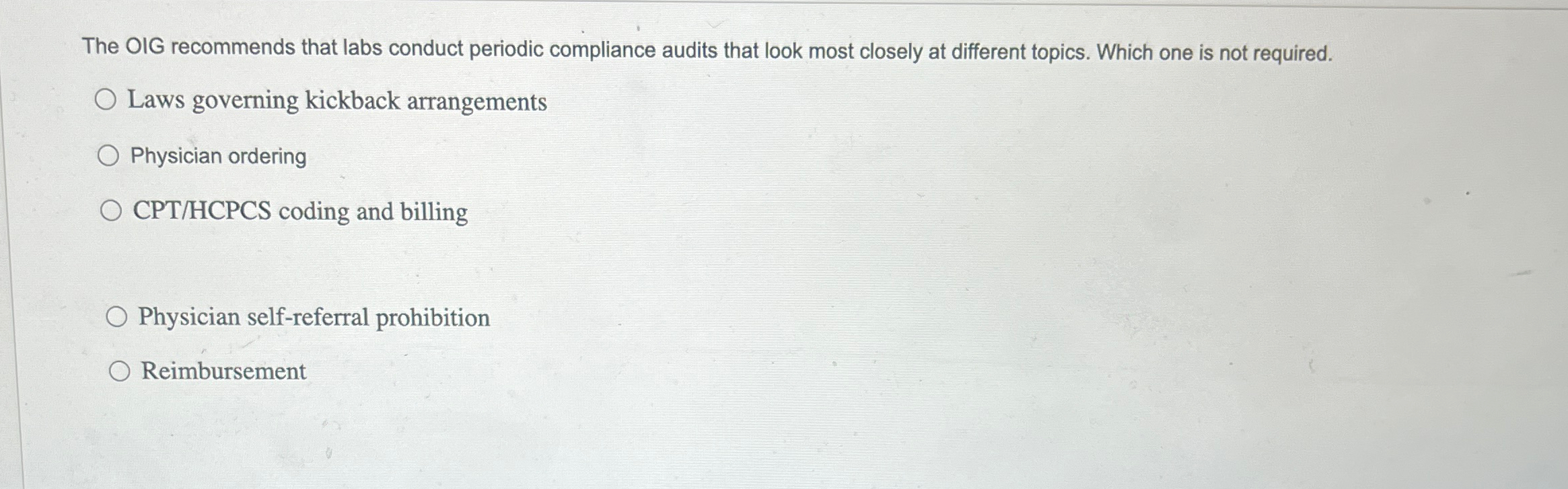 Solved The OIG recommends that labs conduct periodic | Chegg.com