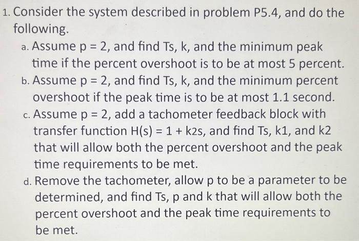 Solved P5.4 The loop transfer function of a unity negative | Chegg.com