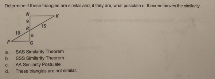 Solved Determine if these triangles are similar and, if they | Chegg.com