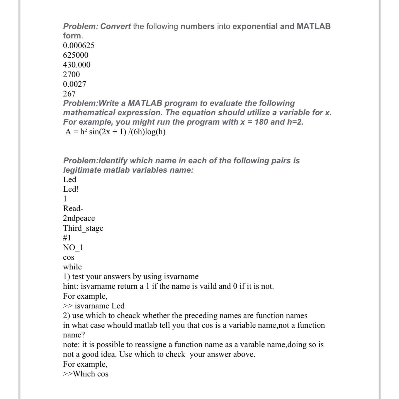 Solved Problem: Convert the following numbers into | Chegg.com