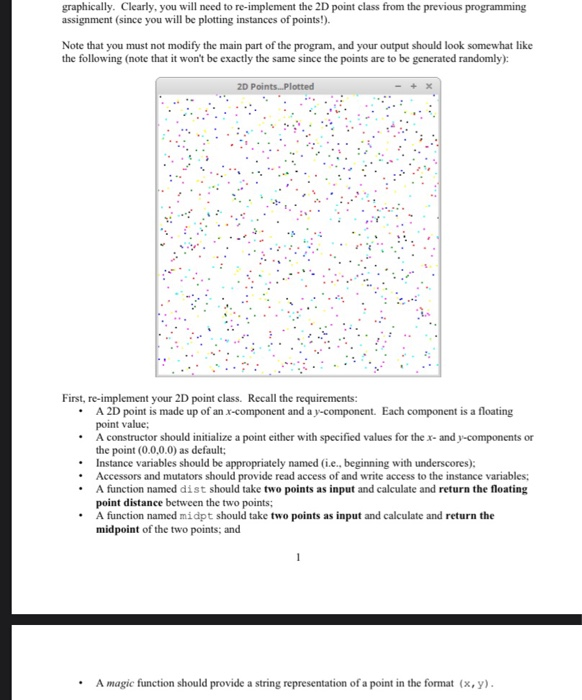 Solved # the 2D point class class Point: # write your code | Chegg.com