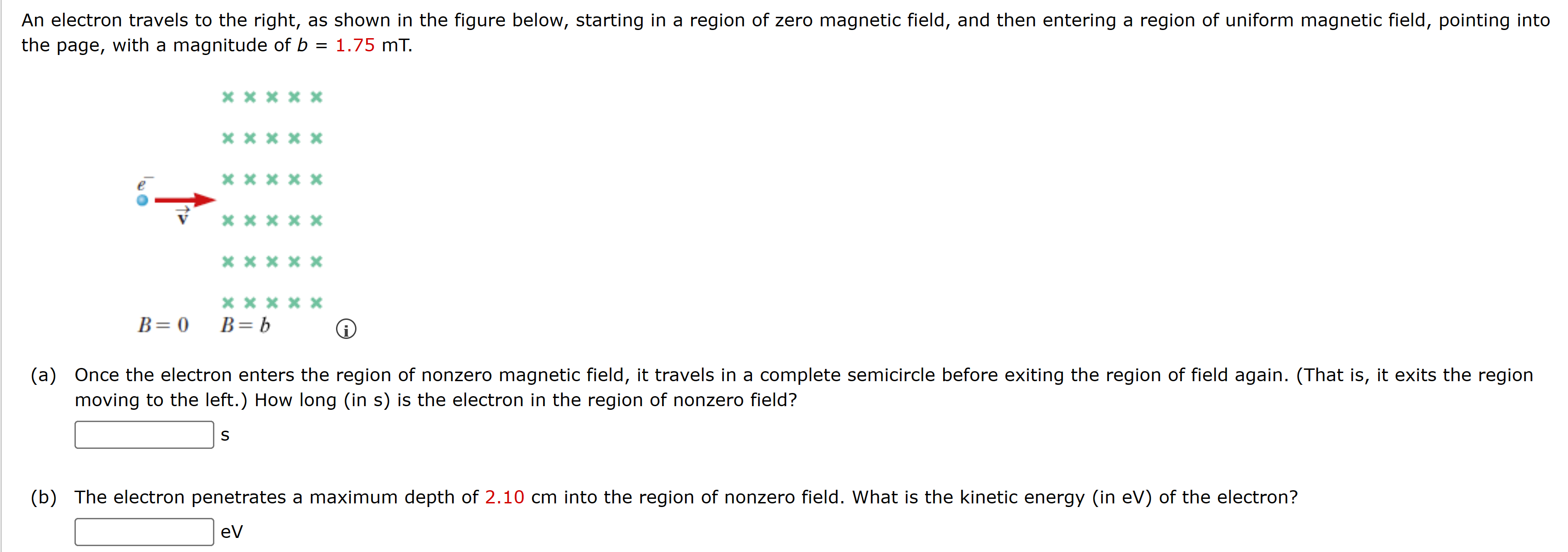 Solved An electron travels to the right, as shown in the | Chegg.com