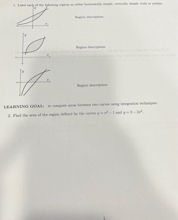 Solved Region description: Region description: Region | Chegg.com