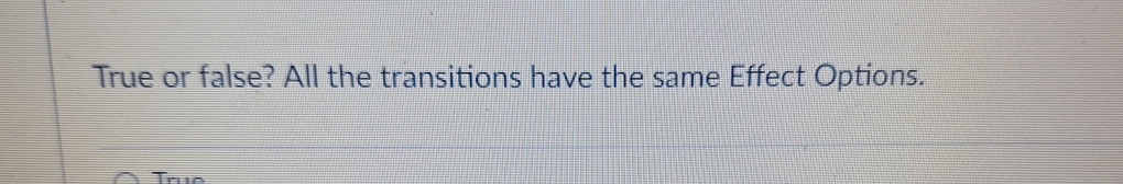Solved True or false? All the transitions have the same | Chegg.com