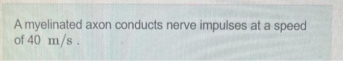 Solved A myelinated axon conducts nerve impulses at a speed | Chegg.com