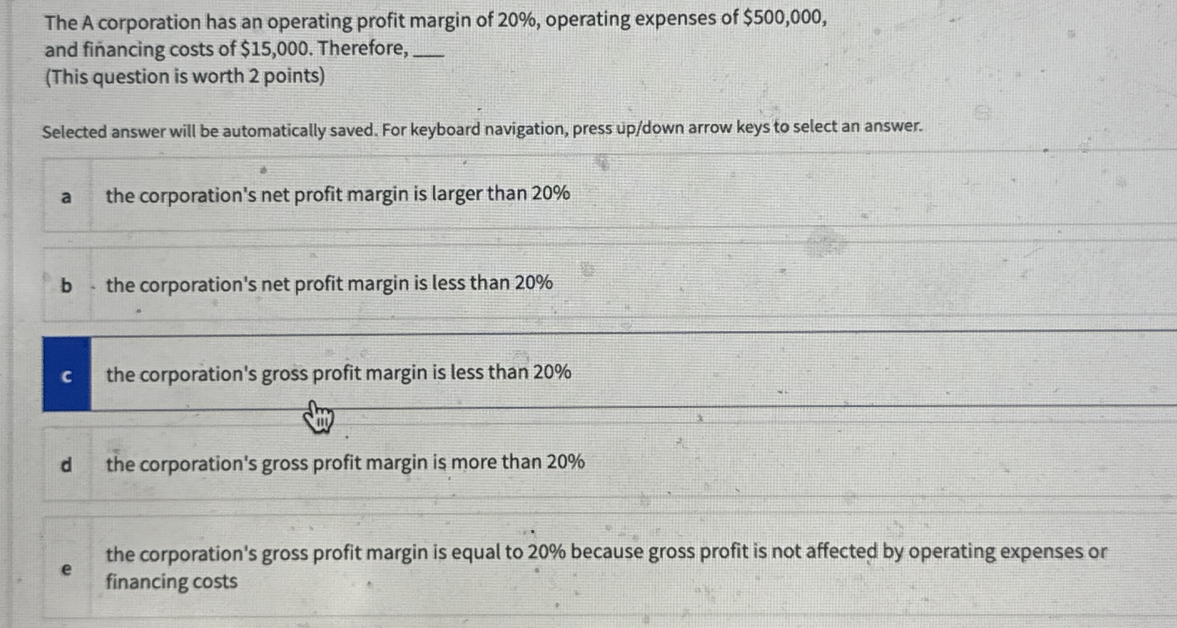 Solved The A corporation has an operating profit margin of | Chegg.com