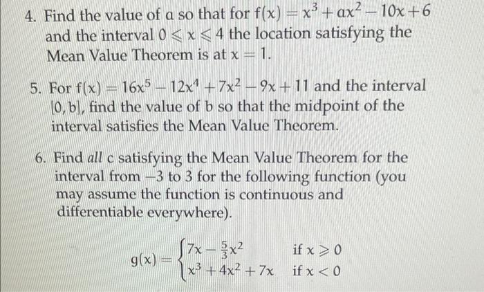 Solved 4. Find the value of a so that for f(x) = x + ax2 – | Chegg.com