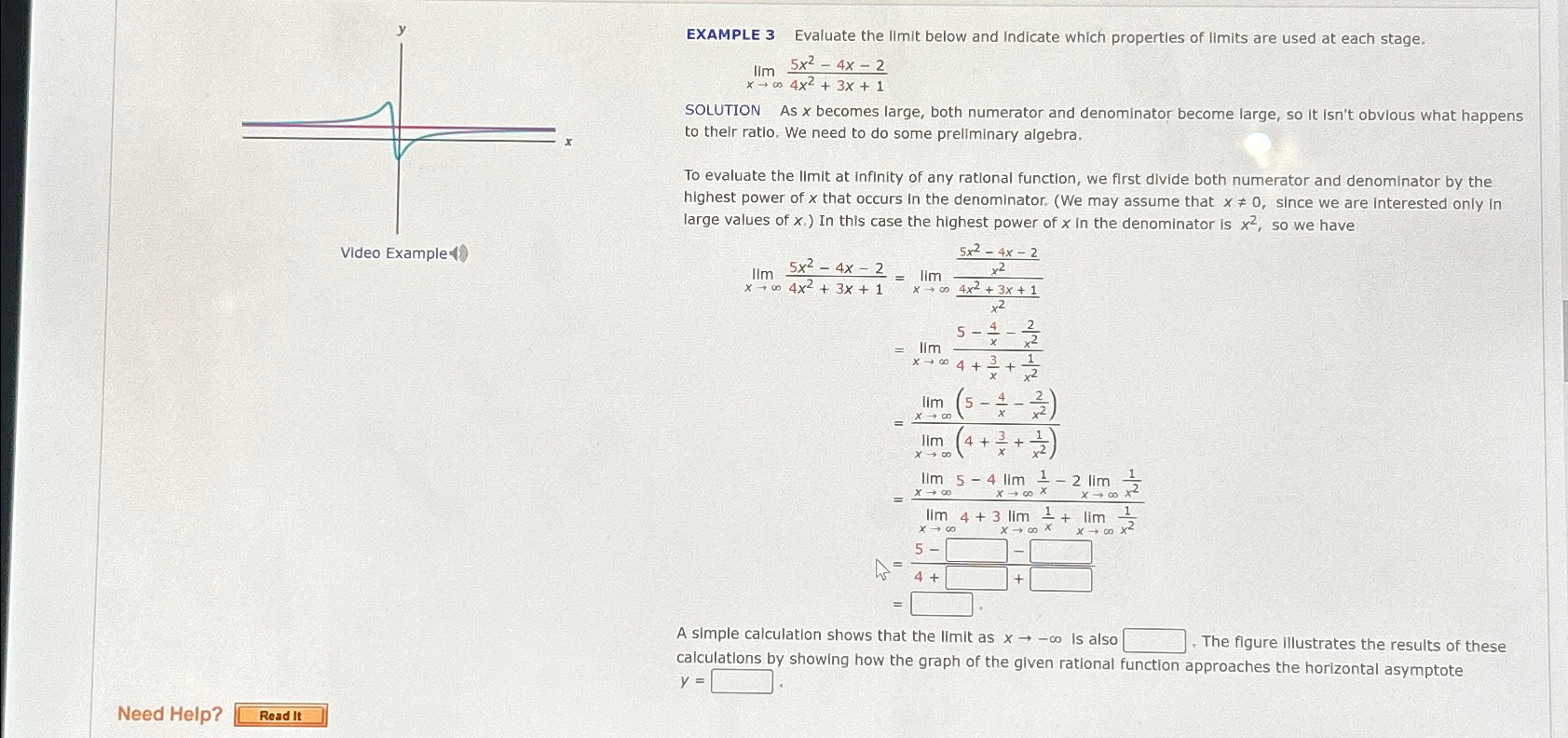 Solved EXAMPLE 3 ﻿Evaluate the limit below and Indicate | Chegg.com