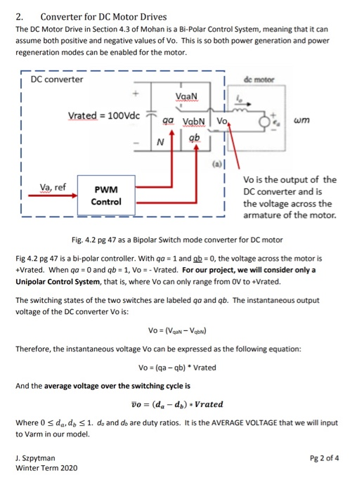 Solved 1. DC Motor Model In part 1, a simple model of the DC | Chegg.com