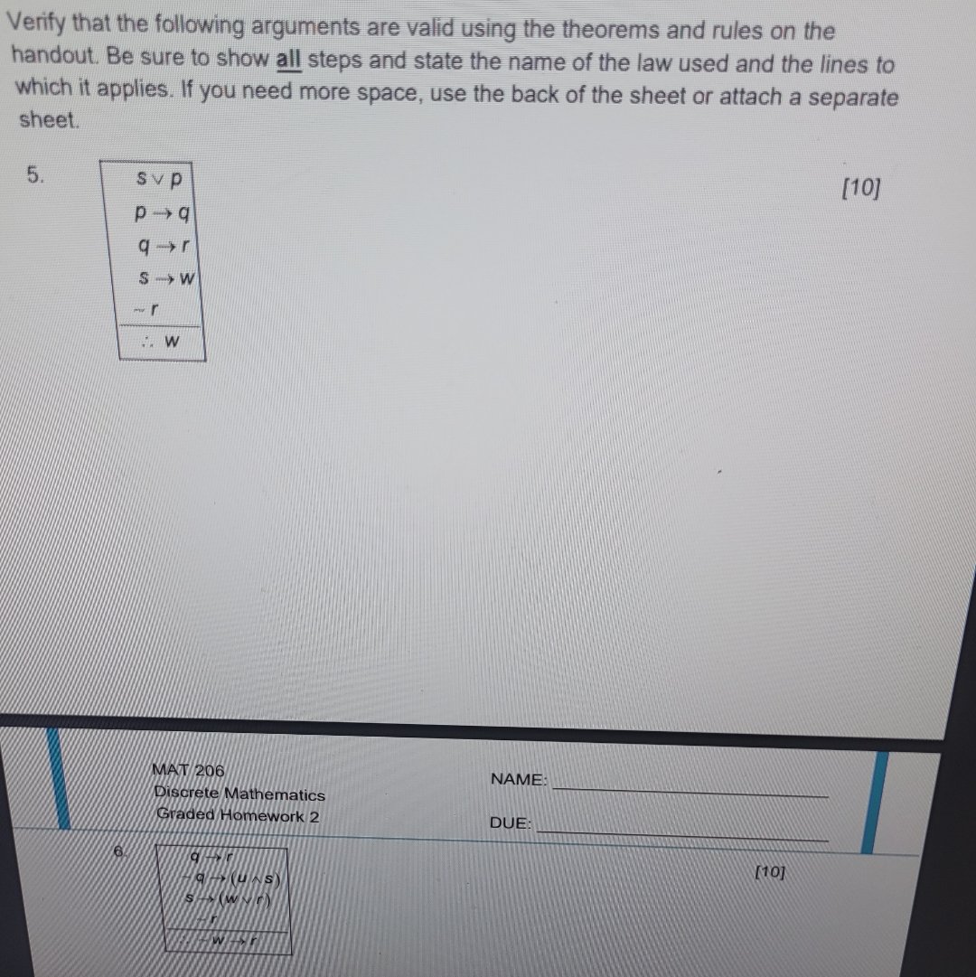 Solved Verify that the following arguments are valid using | Chegg.com