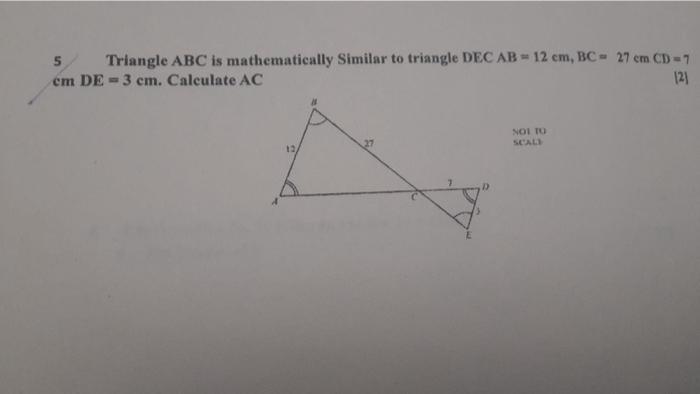 Solved Triangle ABC is mathematically Similar to triangle | Chegg.com
