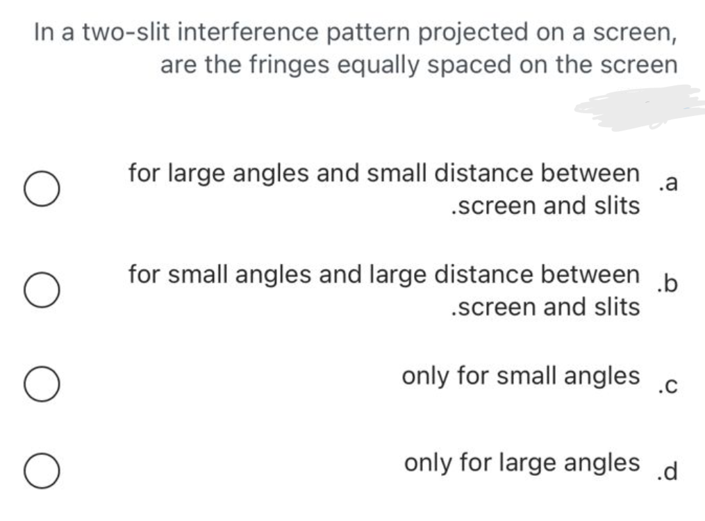 Solved In a two-slit interference pattern projected on a | Chegg.com