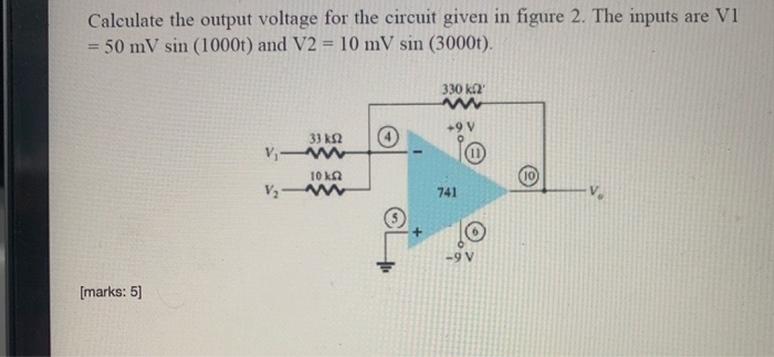 Solved Calculate the output voltage for the circuit given in | Chegg.com