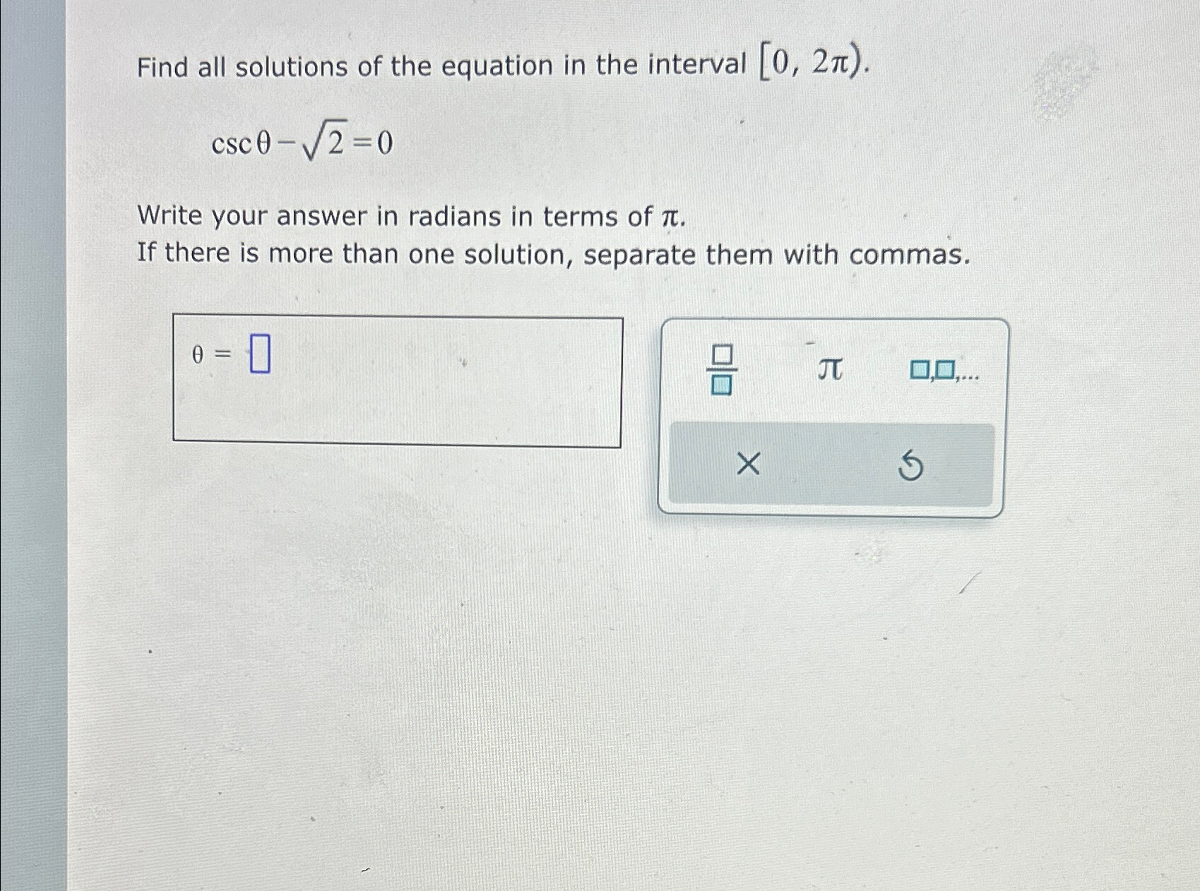 Solved Find all solutions of the equation in the interval | Chegg.com