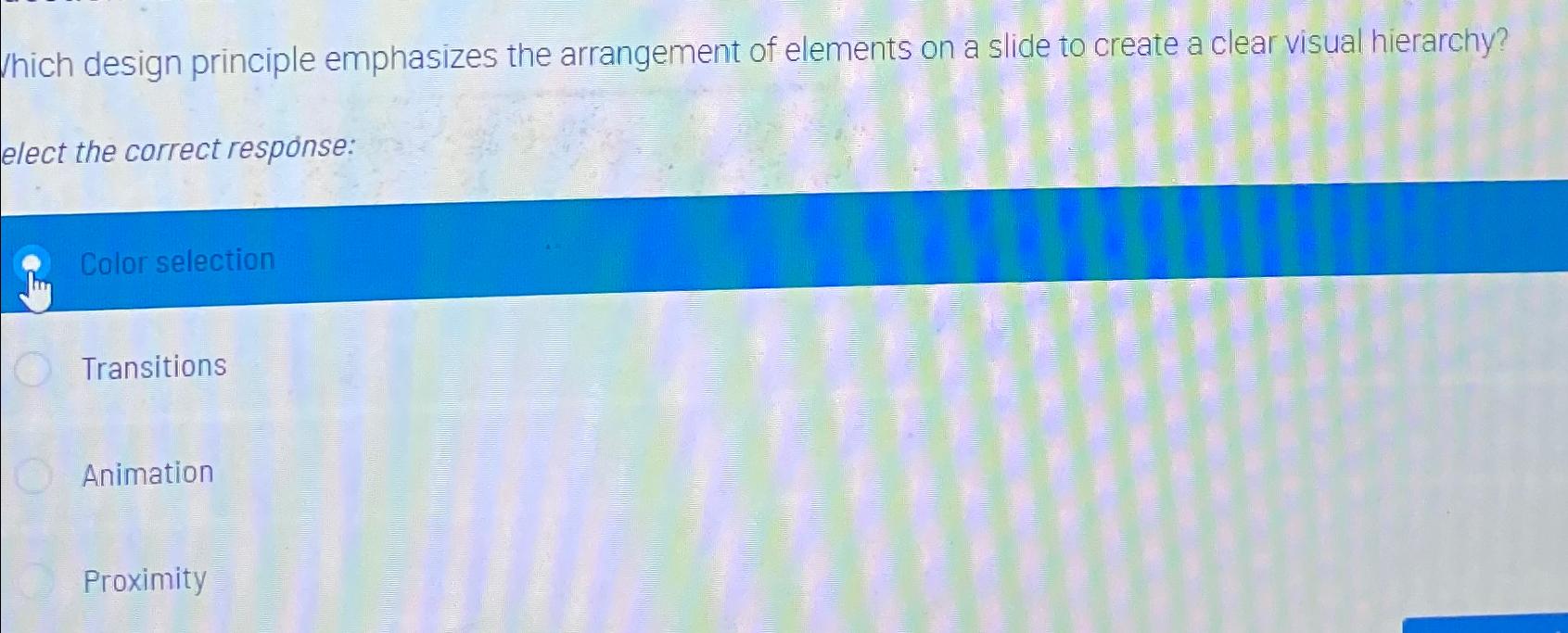 Solved Which design principle emphasizes the arrangement of | Chegg.com