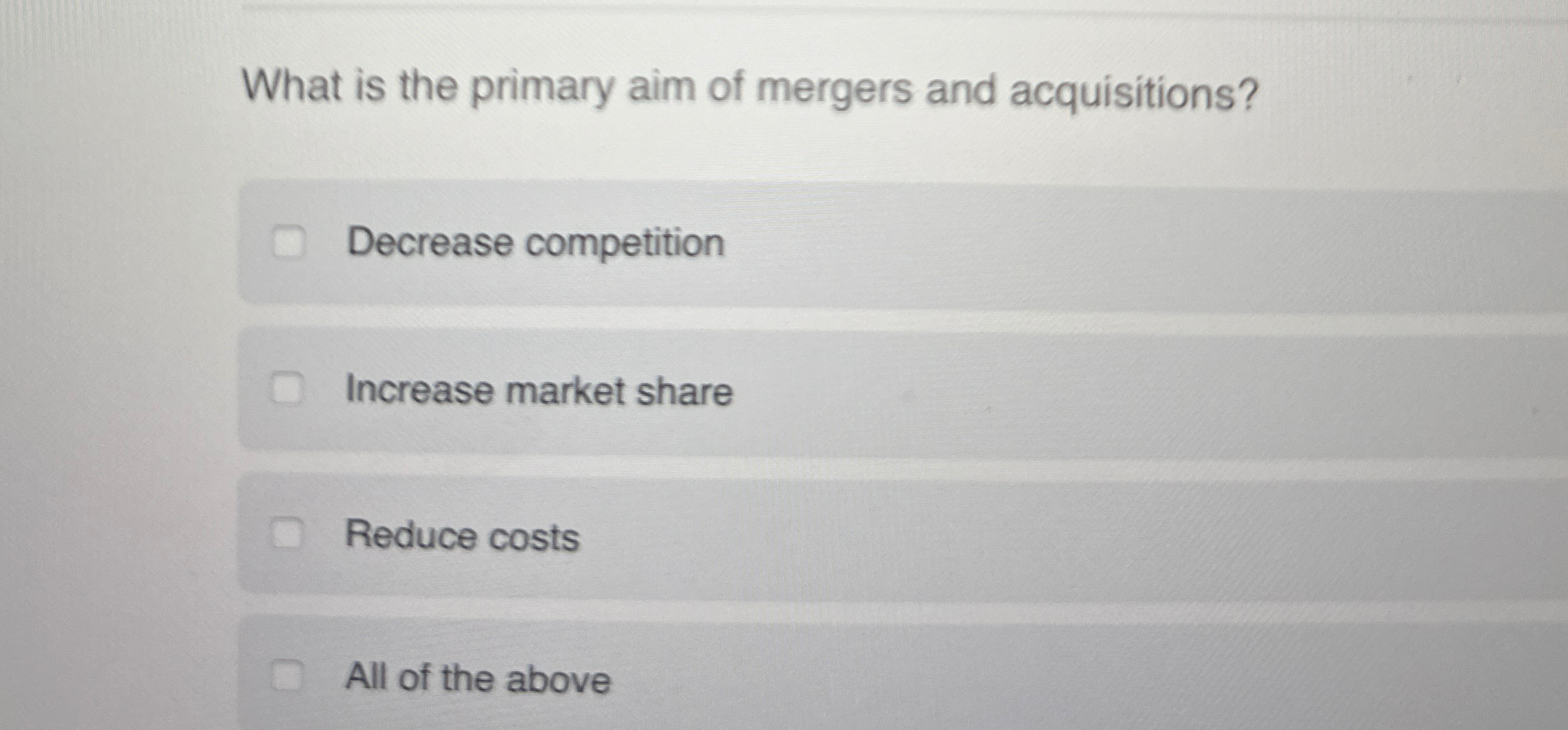 Solved What is the primary aim of mergers and | Chegg.com
