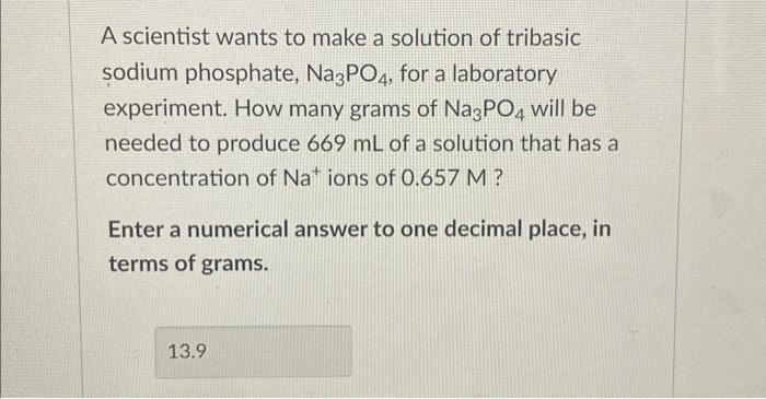Solved A scientist wants to make a solution of tribasic | Chegg.com