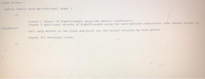 Solved complete the class using class rectangle and class | Chegg.com
