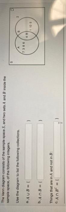 Solved Ver Diagrams The Vandagra consists of the sample | Chegg.com