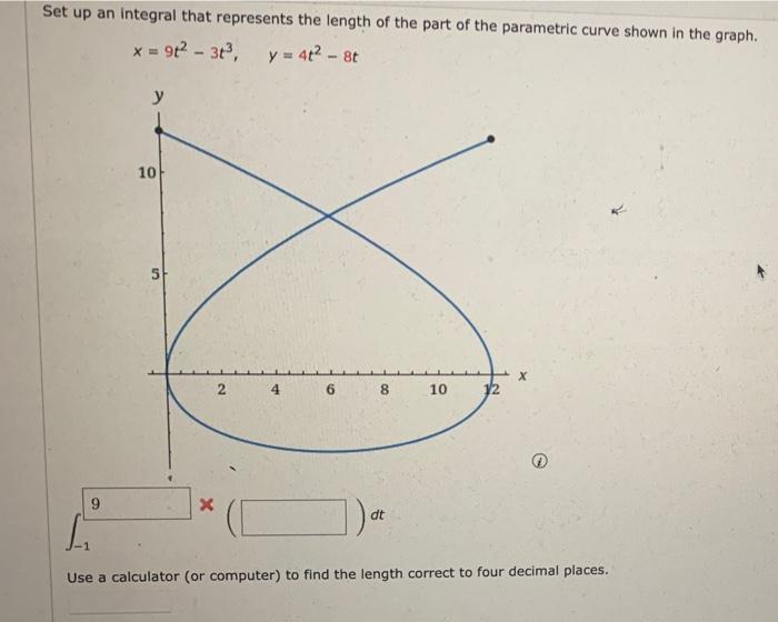 Solved Set up an integral that represents the length of the | Chegg.com